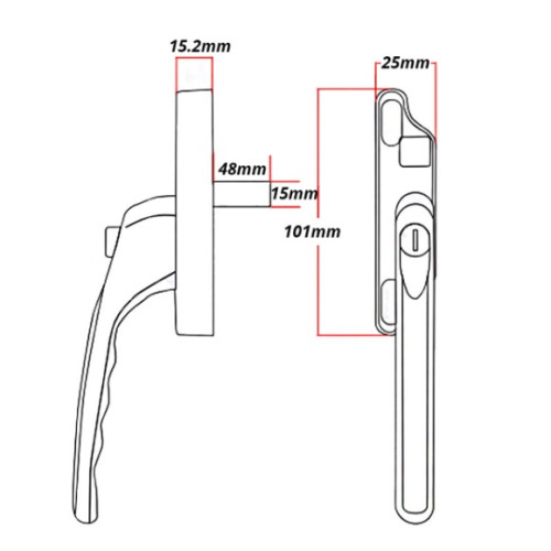 Winlock Odyssey Tongue Drive Espag Window Handle